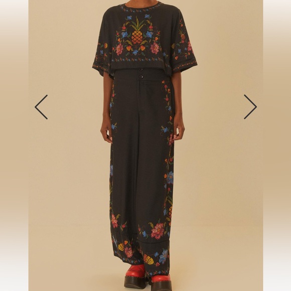FARM Rio | Pants & Jumpsuits | Farm Rio Embroidered Fruit Printed Pants ...